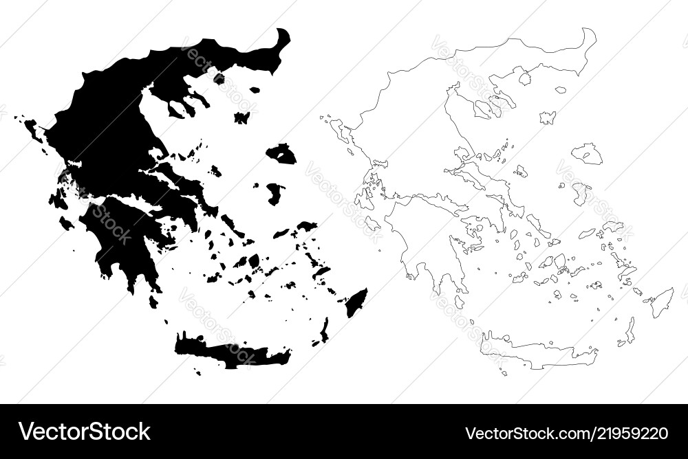 Greece map Royalty Free Vector Image - VectorStock
