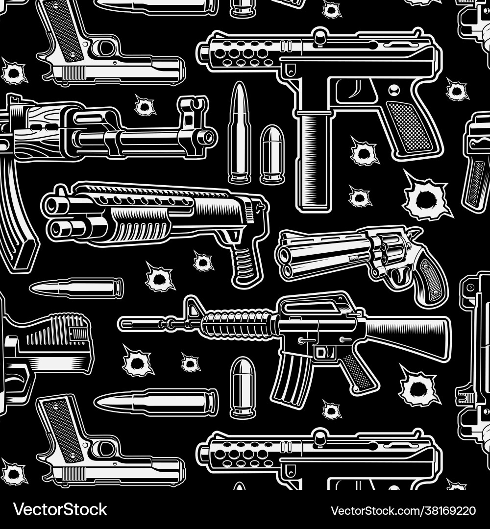 Military seamless background with different Vector Image