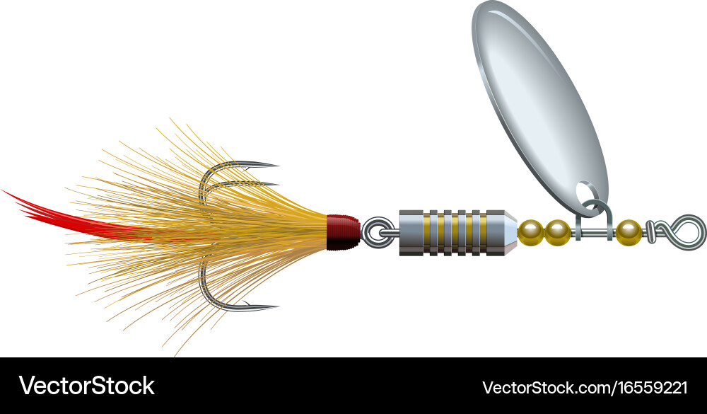 Brass Spinner Lure - Red & Yellow Royalty Free Vector