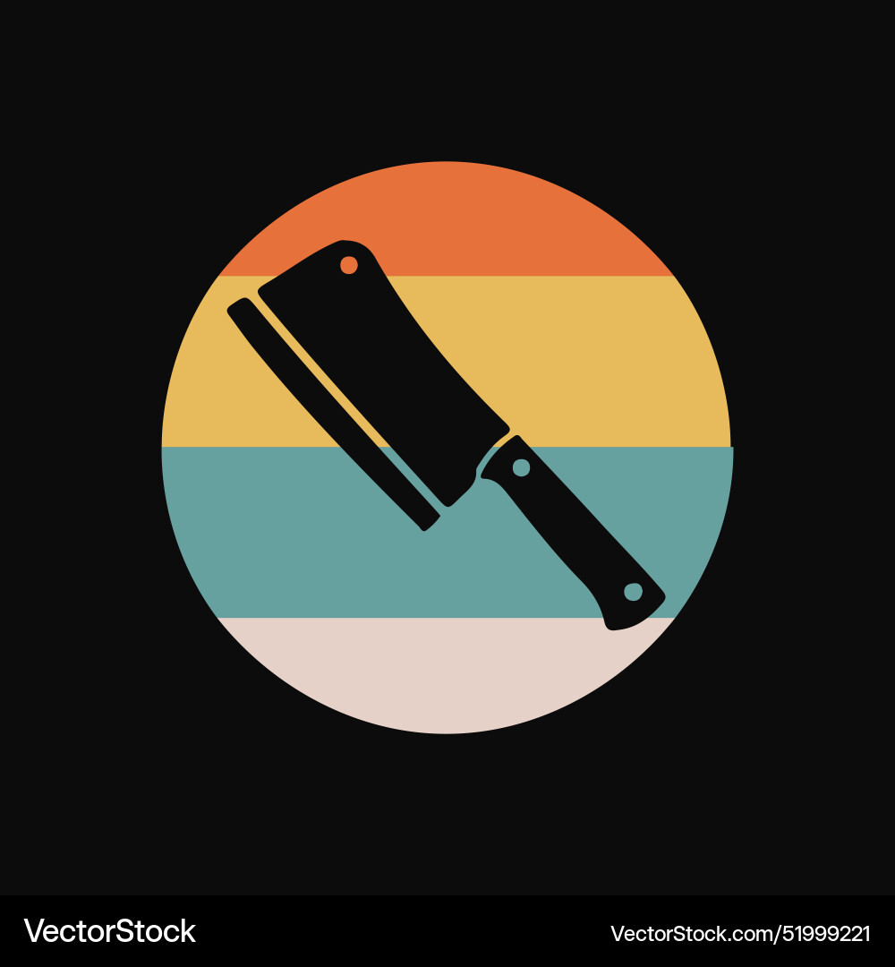 Butcher vintage retro meat cleaver Royalty Free Vector Image