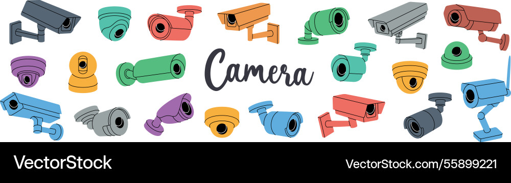 Cctv cameras security video spy safety Royalty Free Vector