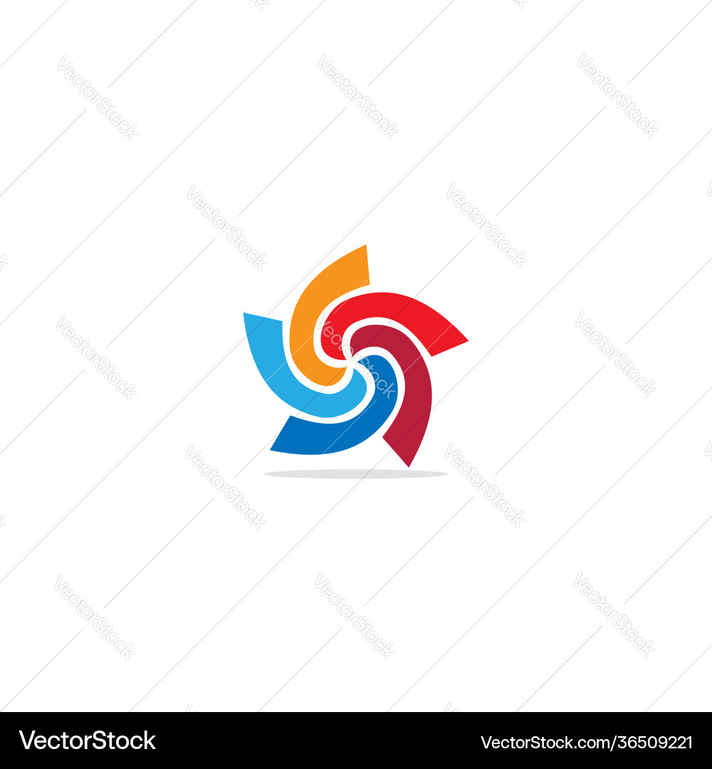 Circle curve colorful logo Royalty Free Vector Image