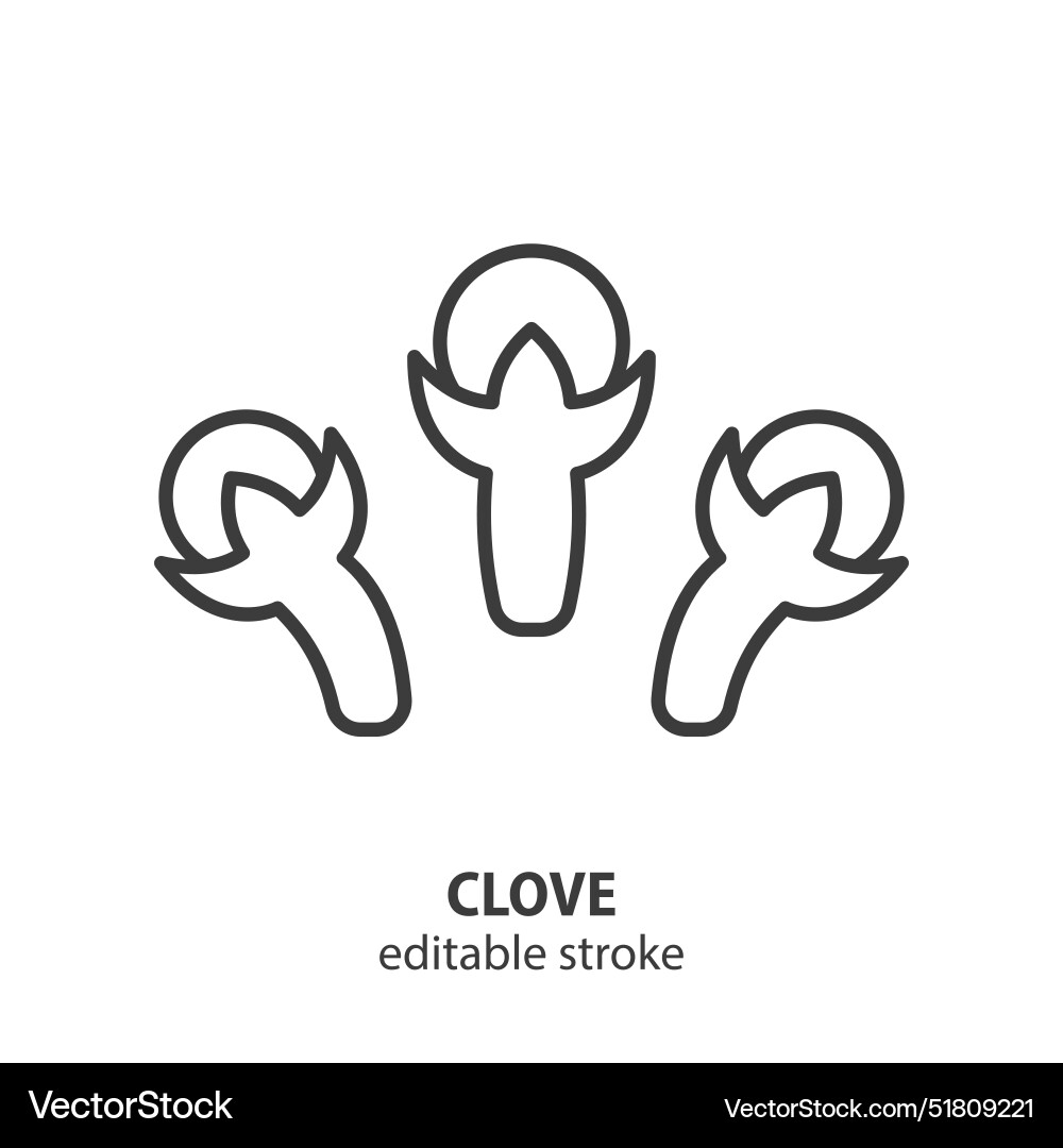 Clove line icon spice editable Royalty Free Vector Image