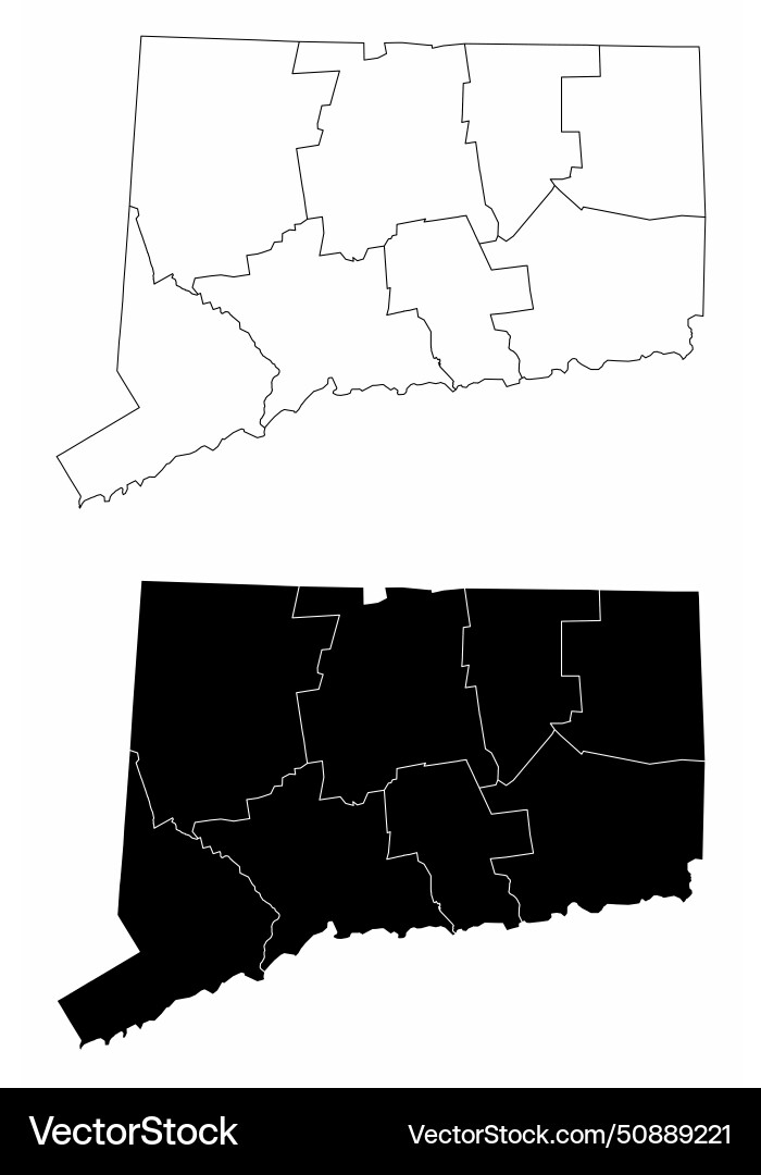 Connecticut administrative maps Royalty Free Vector Image