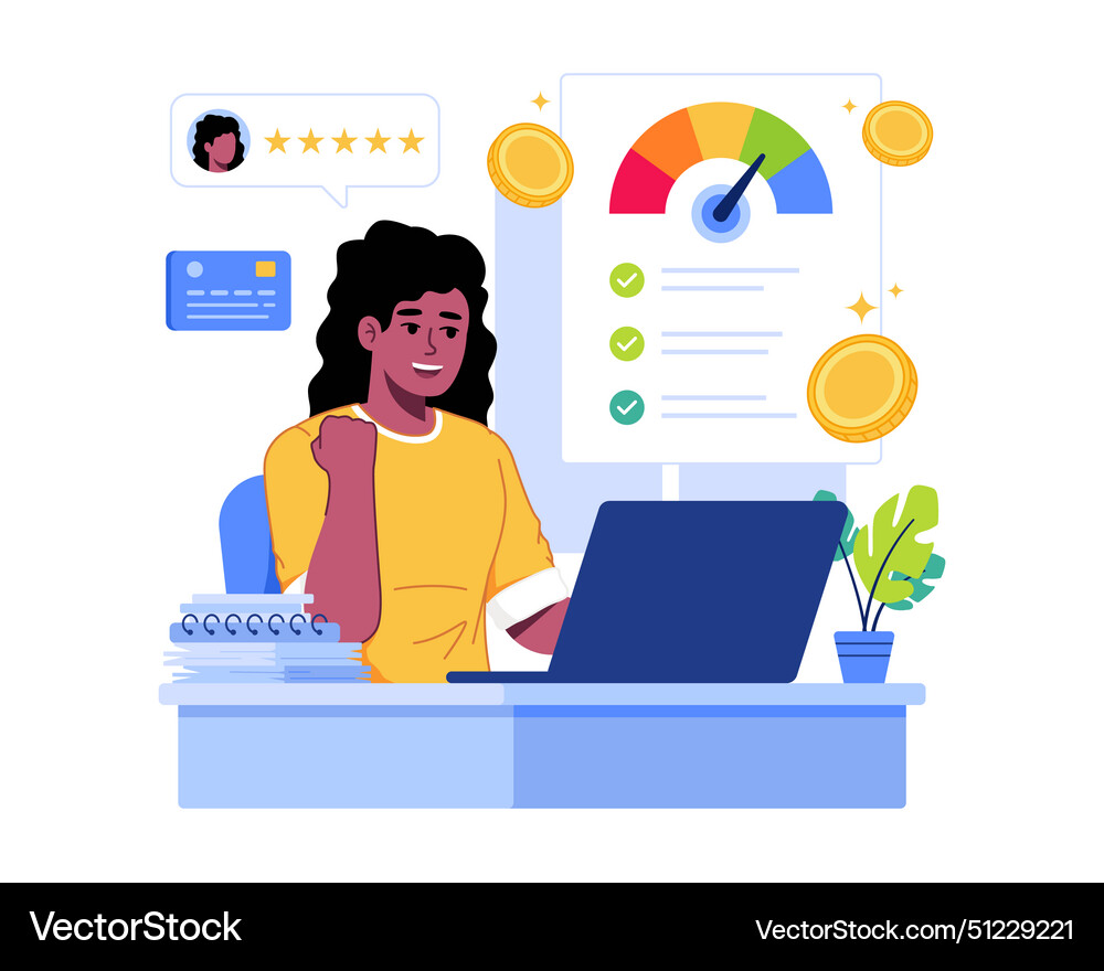 Credit score check concept Royalty Free Vector Image
