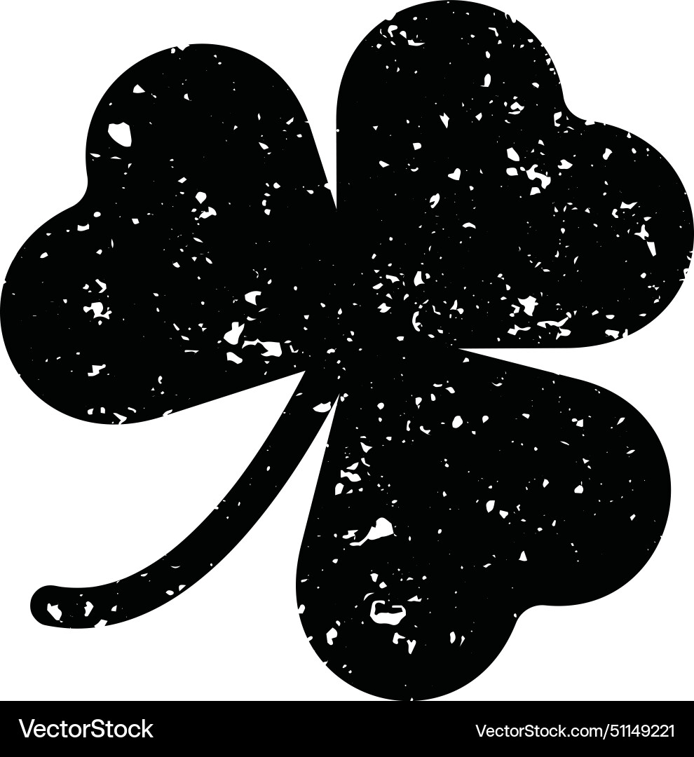 Distressed shamrock design on white background Vector Image