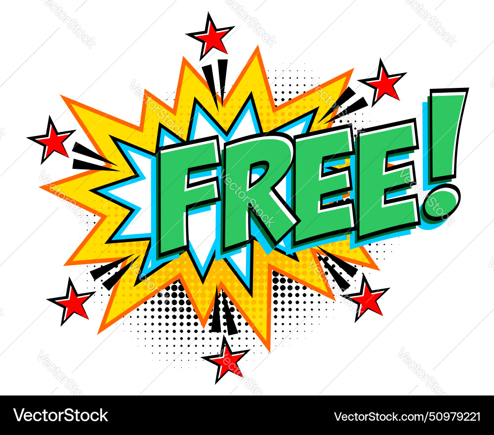 Free comic word exploding Royalty Free Vector Image