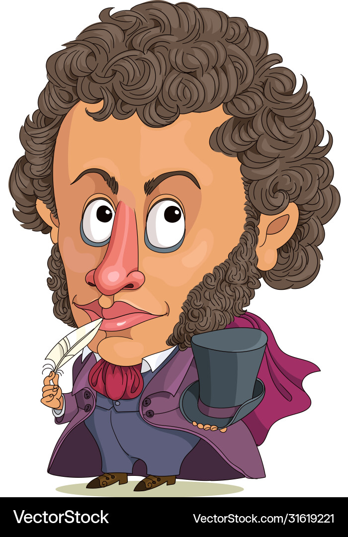 Funny pushkin Royalty Free Vector Image - VectorStock
