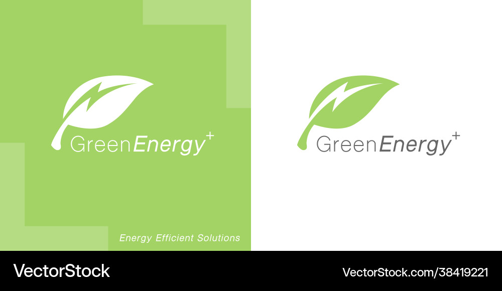 Green energy leaf logo icon Royalty Free Vector Image