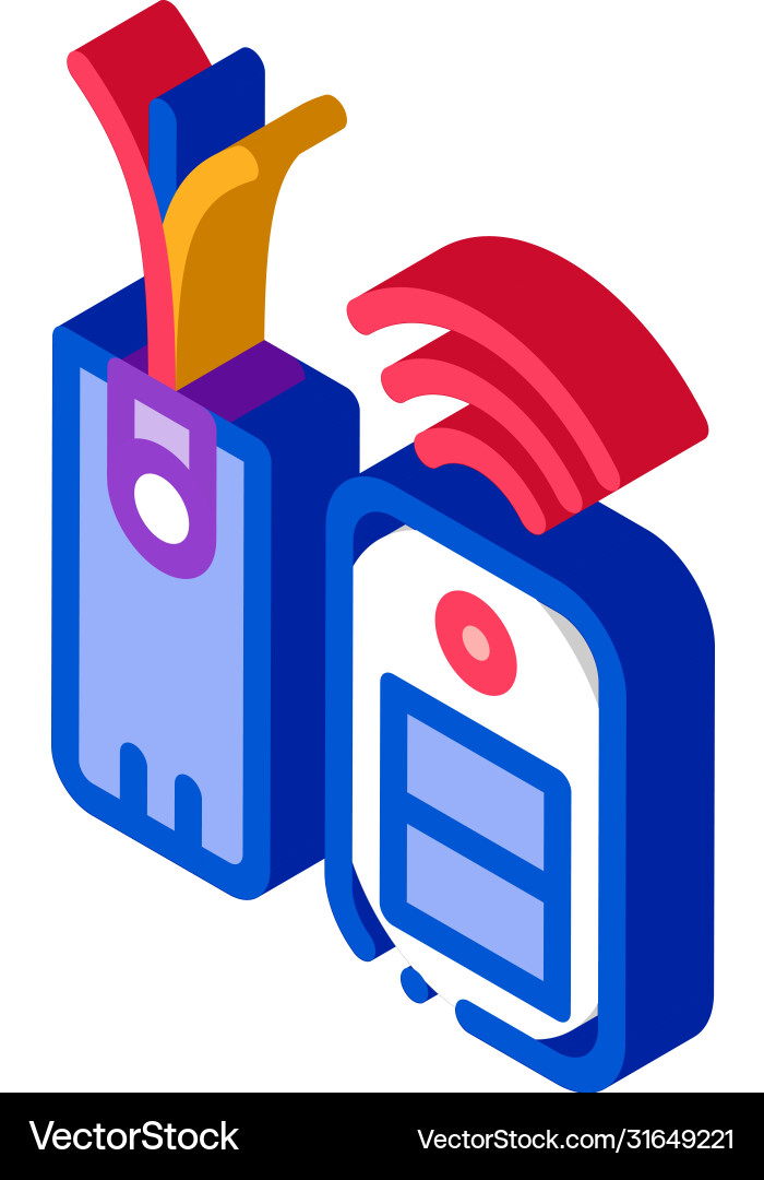 Immobilizer electronic symbol isometric icon Vector Image