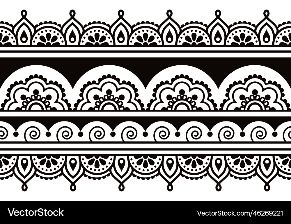 Indian Mehndi Pattern Royalty Free Vector Image