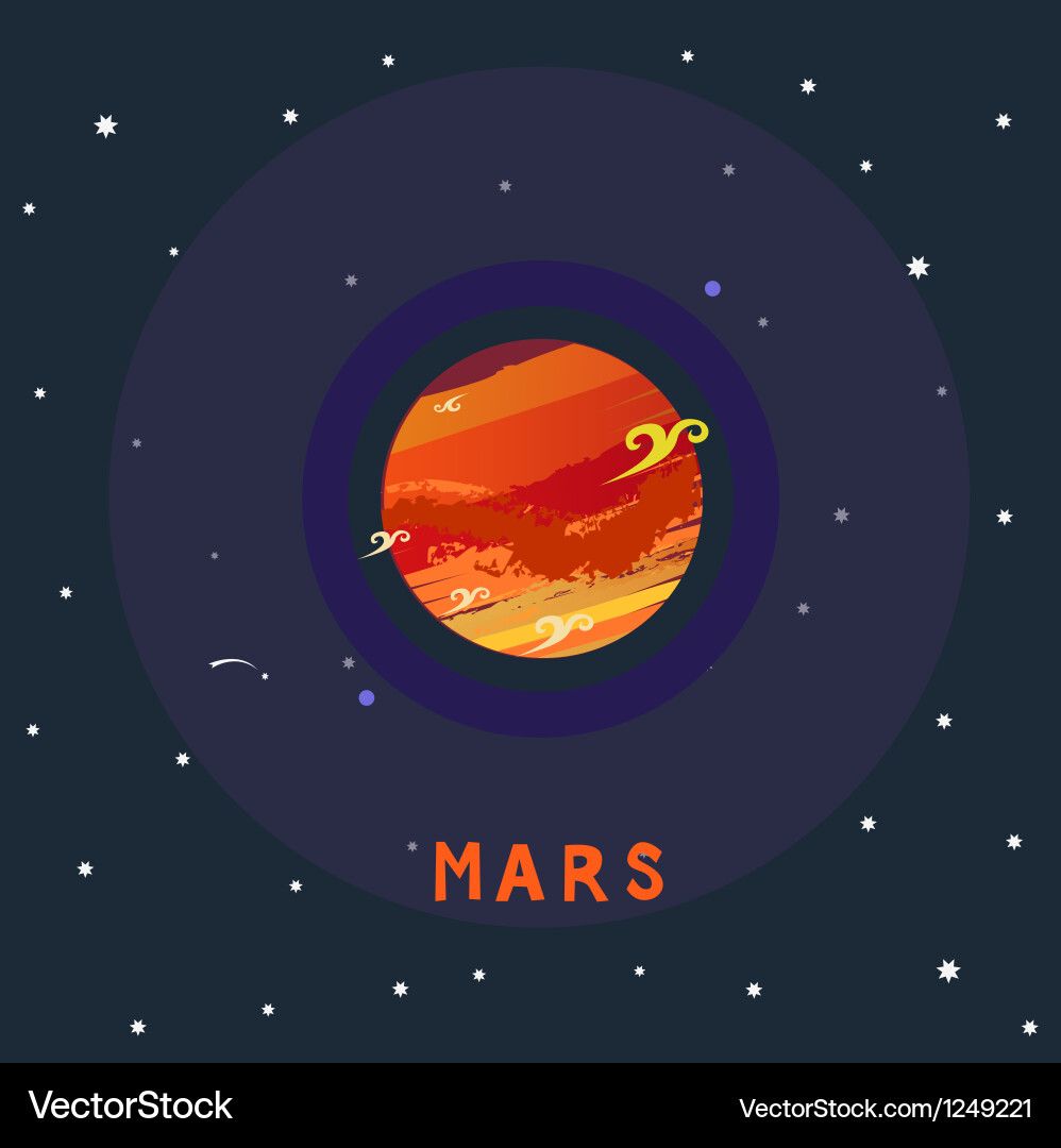 Mars space view Royalty Free Vector Image - VectorStock
