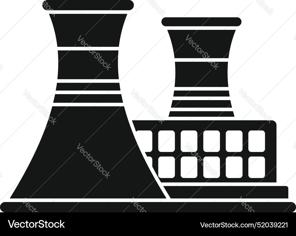 Nuclear power plant generating electricity from Vector Image