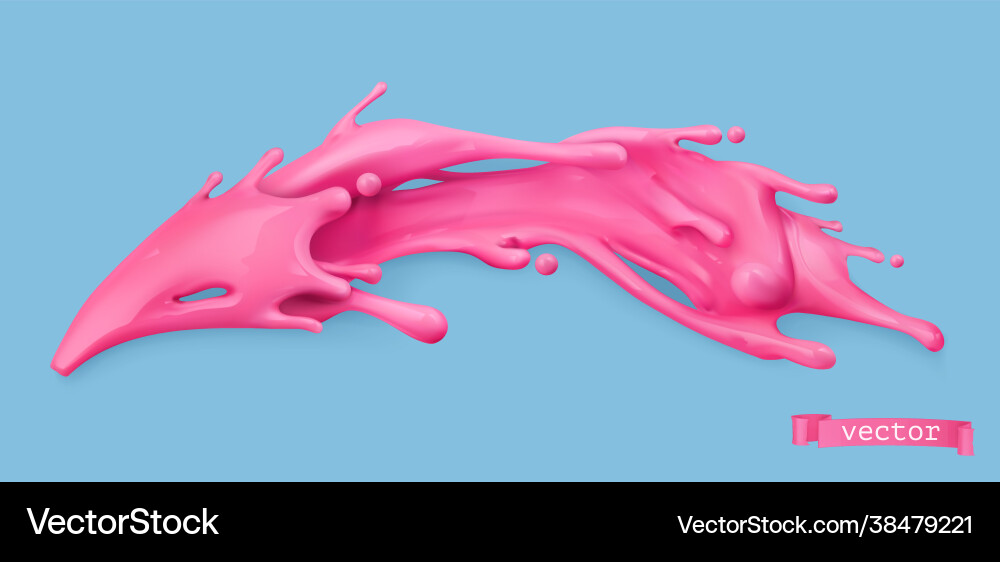 Pink Splash - Realistic Liquid Food Royalty Free Vector