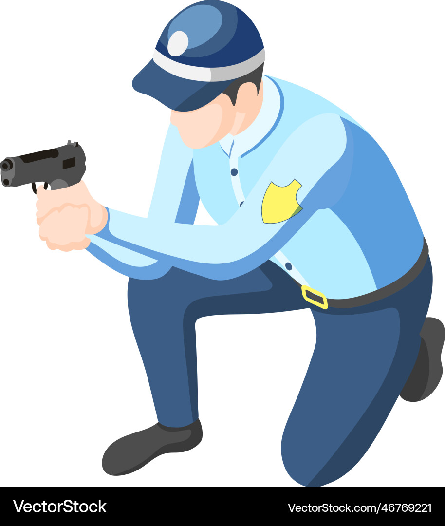 Policeman isometric Royalty Free Vector Image - VectorStock
