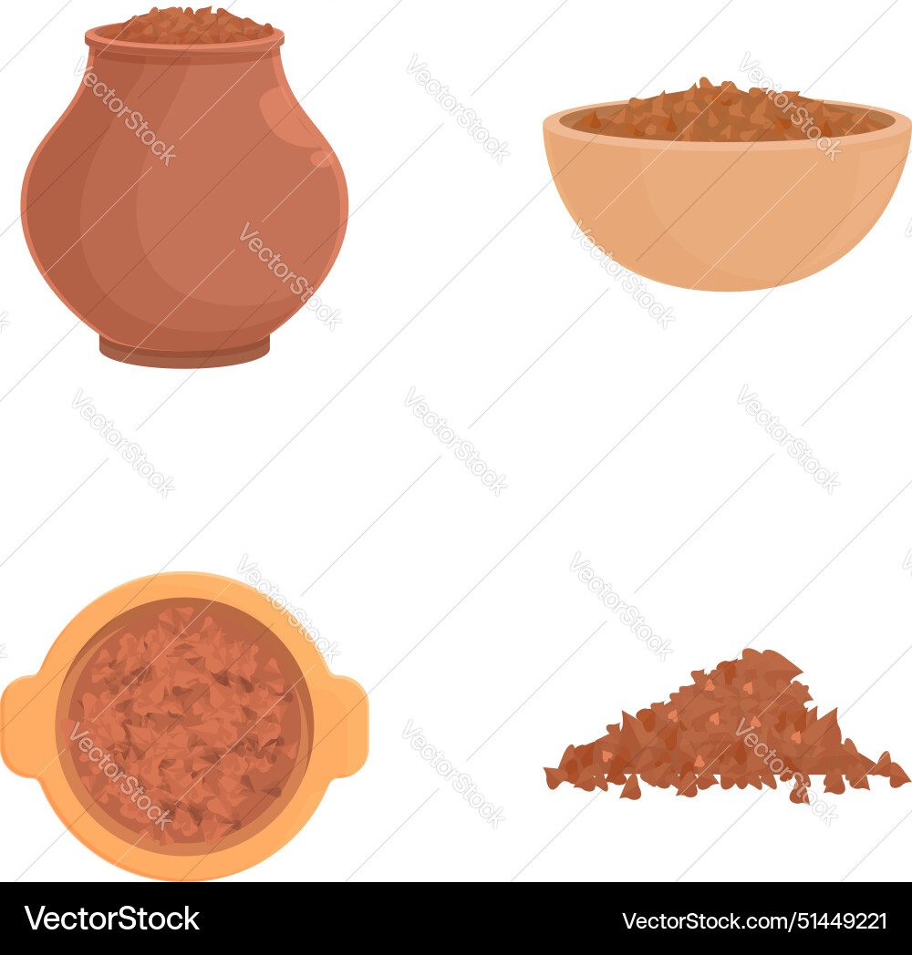 Set of four different rice Royalty Free Vector Image