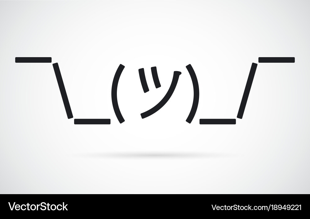 Shrug-mug emoji Royalty Free Vector Image - VectorStock