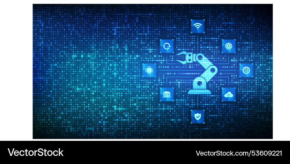 Smart industry 40 icon made with binary code Vector Image