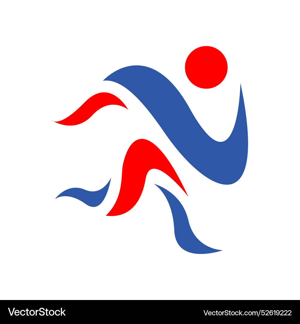 Abstract man on running pose run logo design Vector Image