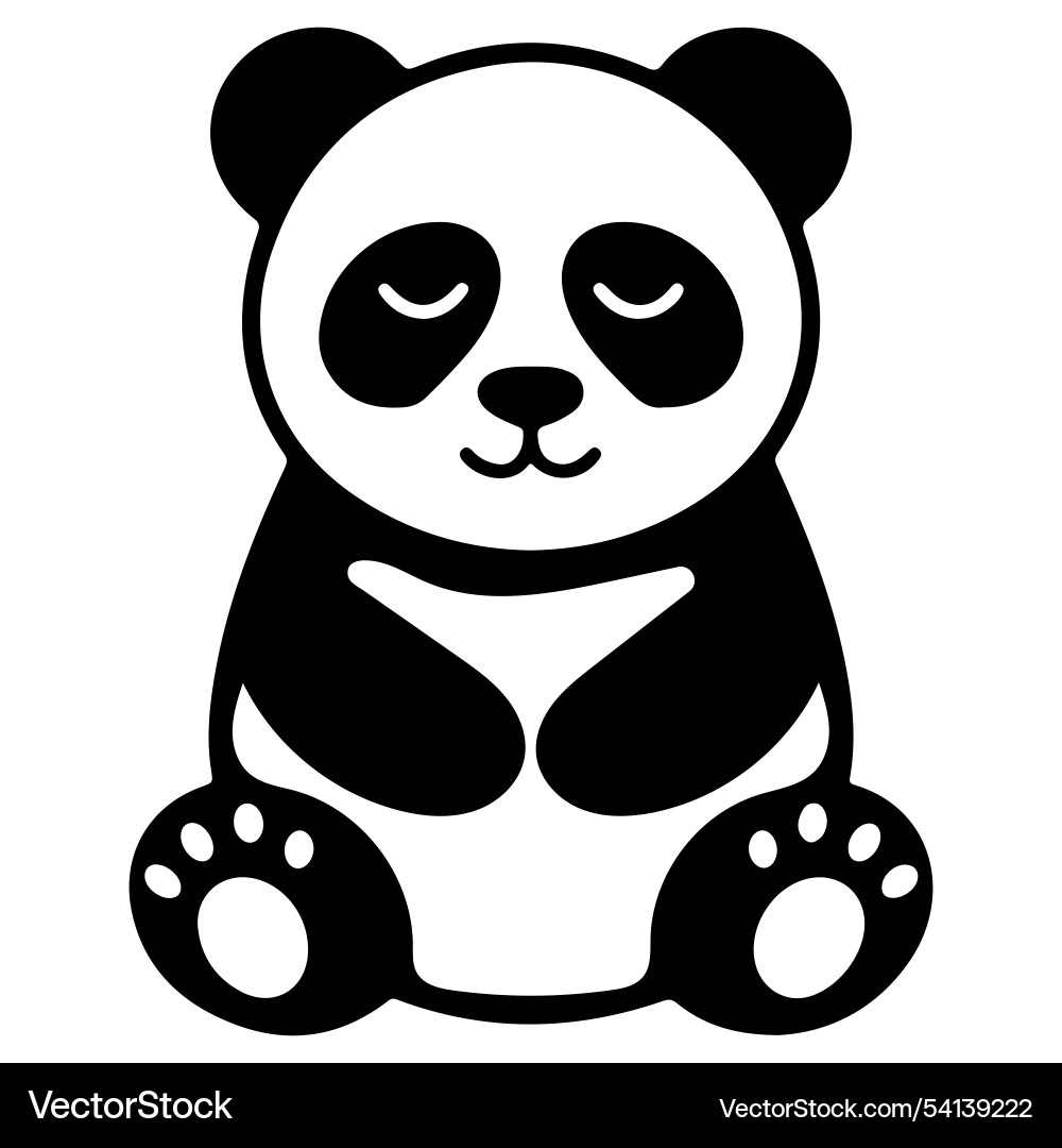 Adorable panda bear silhouette perfect for kid Vector Image