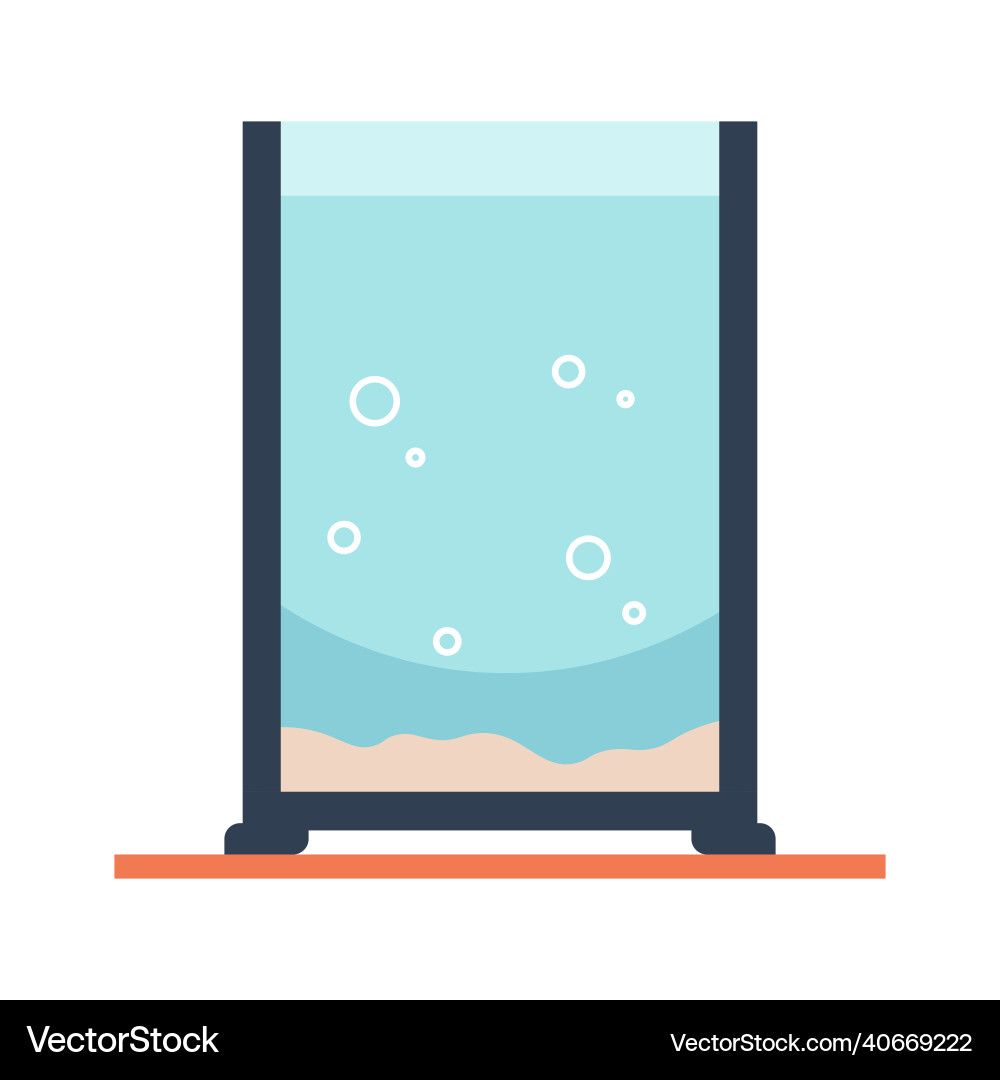 Cartoon water tank empty aquarium on table Vector Image