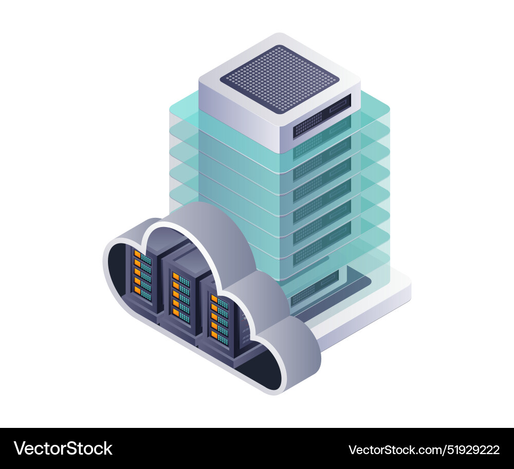 Cloud server data security management Royalty Free Vector