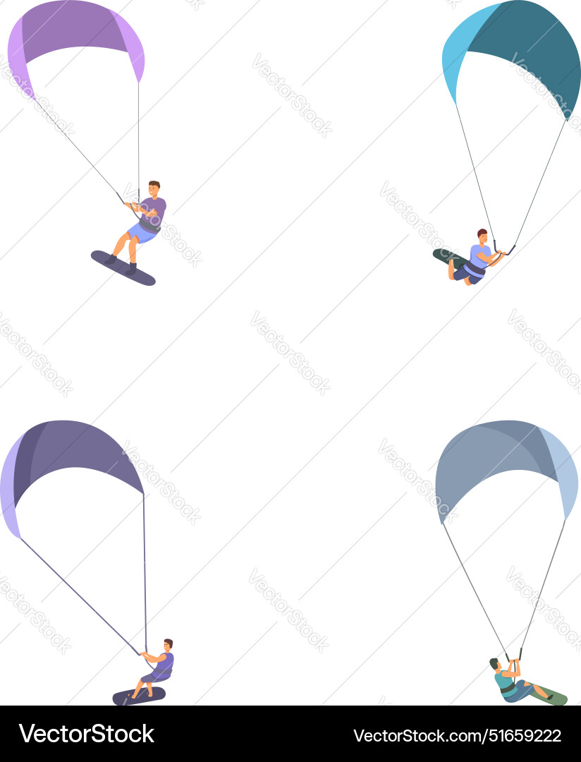 Colorful parasailing Royalty Free Vector Image
