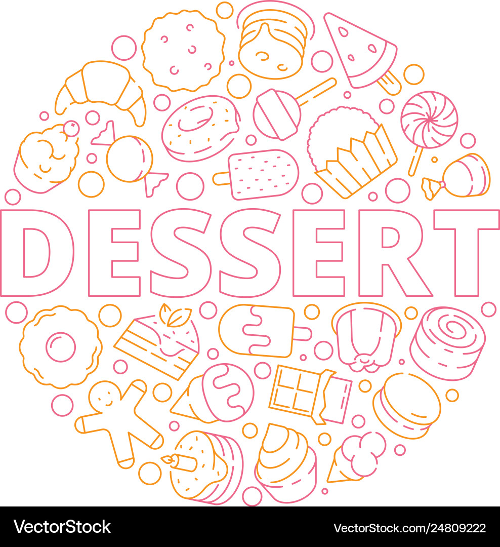 Delicious Dessert Background Royalty Free Vector Image