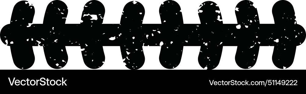 Distressed football laces design on white Vector Image