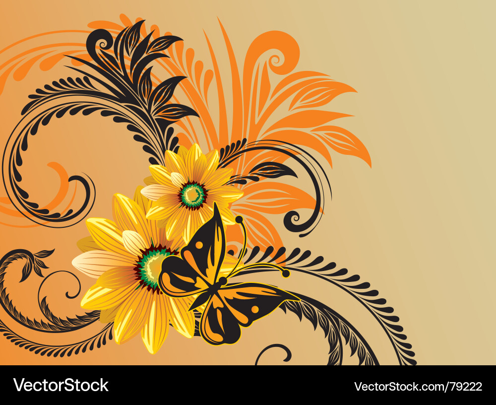Elegant Floral Swirl Royalty Free Vector Image