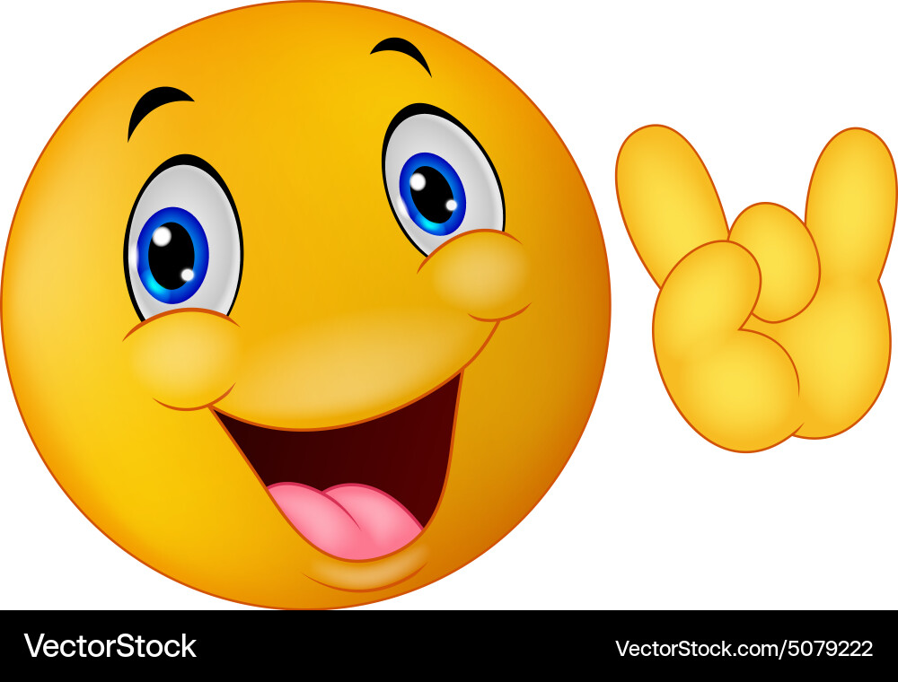 Emoticon smiley giving hand sign Royalty Free Vector Image