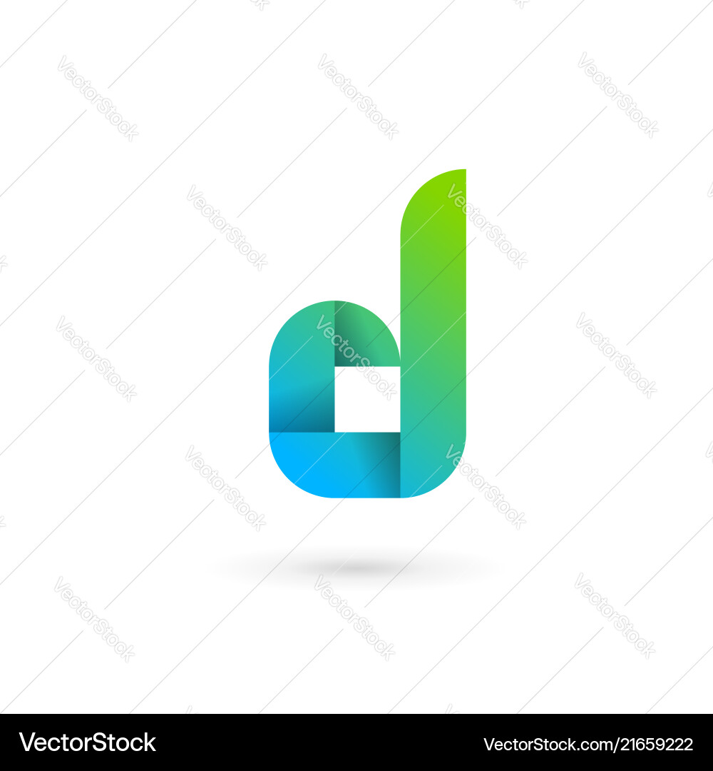Letter D Ribbon Logo Icon Royalty Free Vector Image