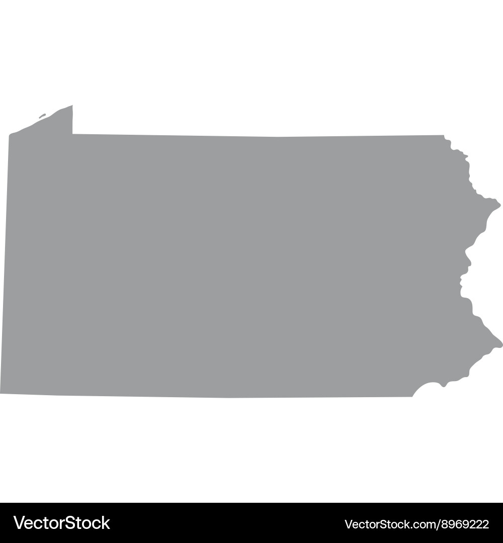 Map of the us state pennsylvania Royalty Free Vector Image