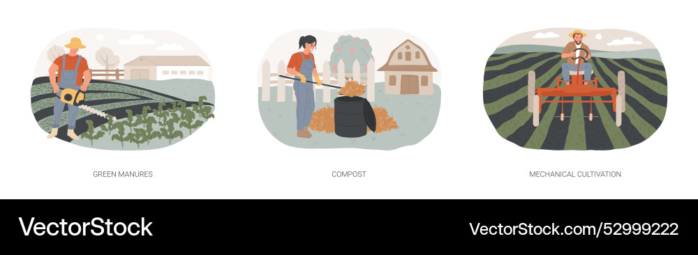 Organic farming methods isolated cartoon Vector Image