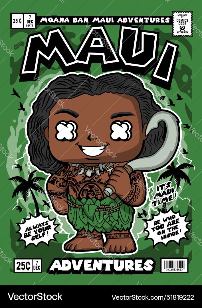 Pop art maui moana Royalty Free Vector Image - VectorStock