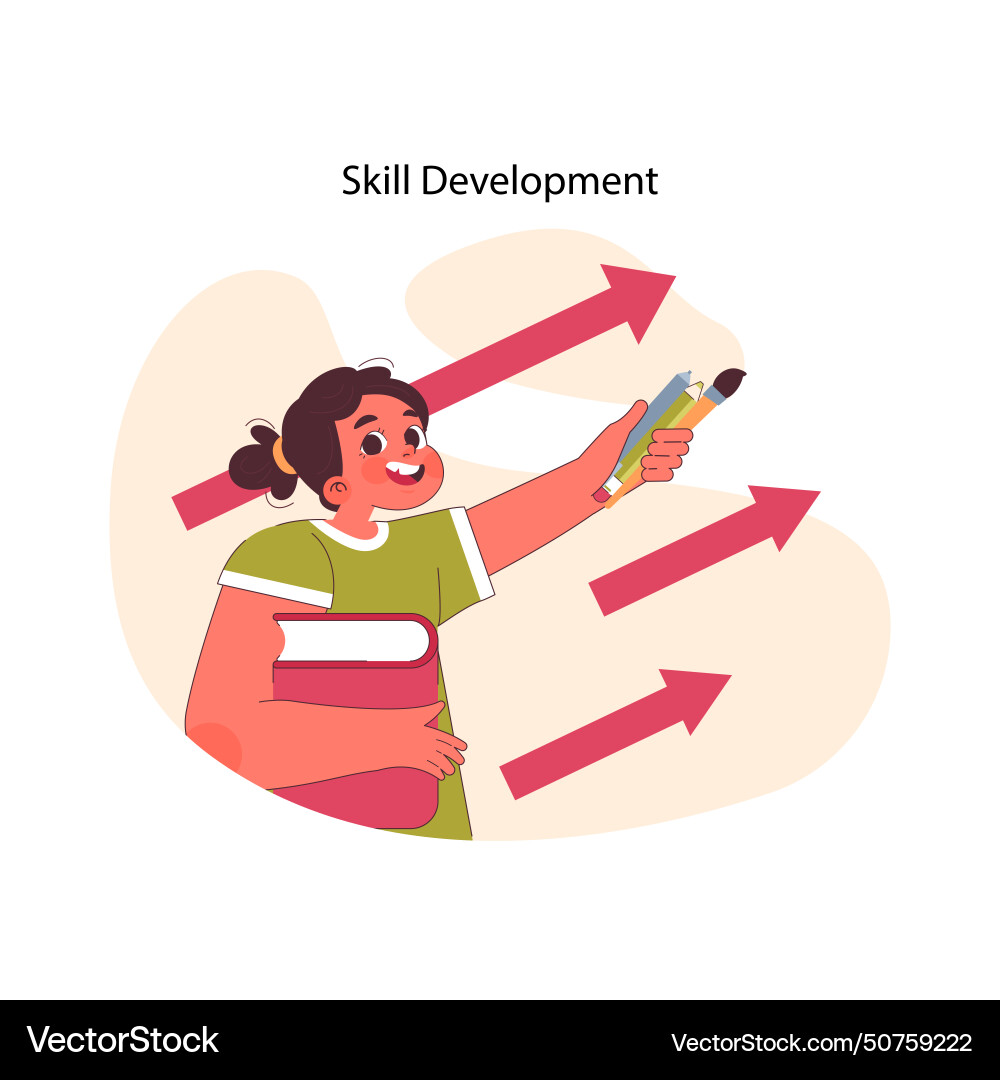 Skill development concept flat Royalty Free Vector Image
