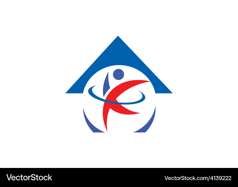 Sport house active people logo Royalty Free Vector Image