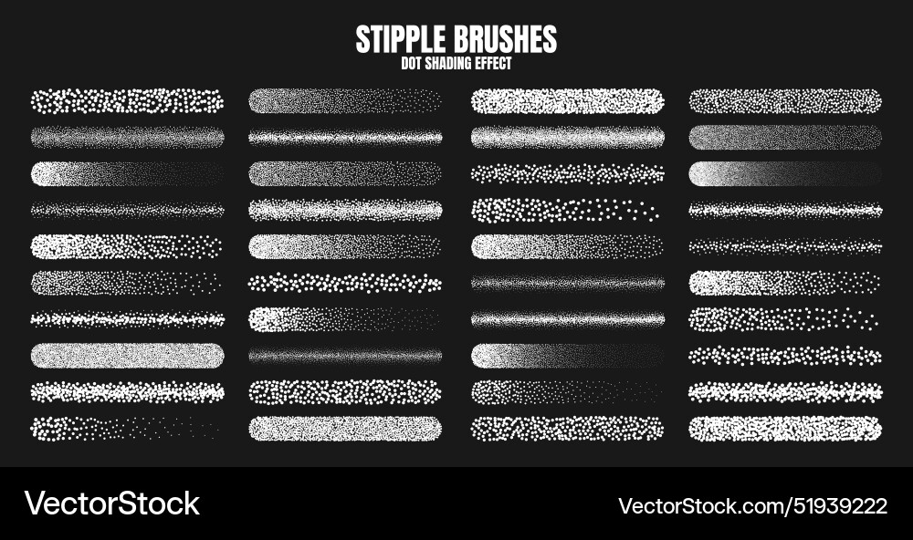 Stipple scatter brush ink drawing and texturing Vector Image