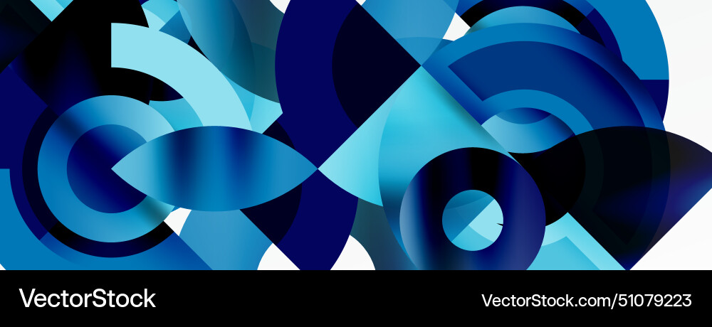 A blue and black geometric pattern on white Vector Image