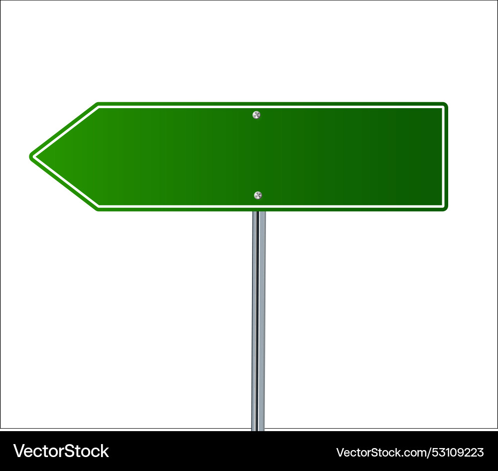 Blank Green Road Sign Royalty Free Vector Image