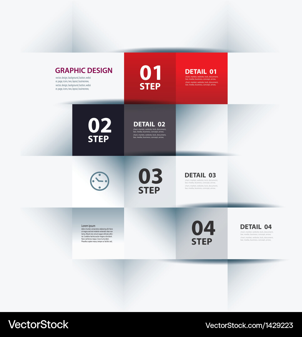 Business step paper lines and numbers Royalty Free Vector