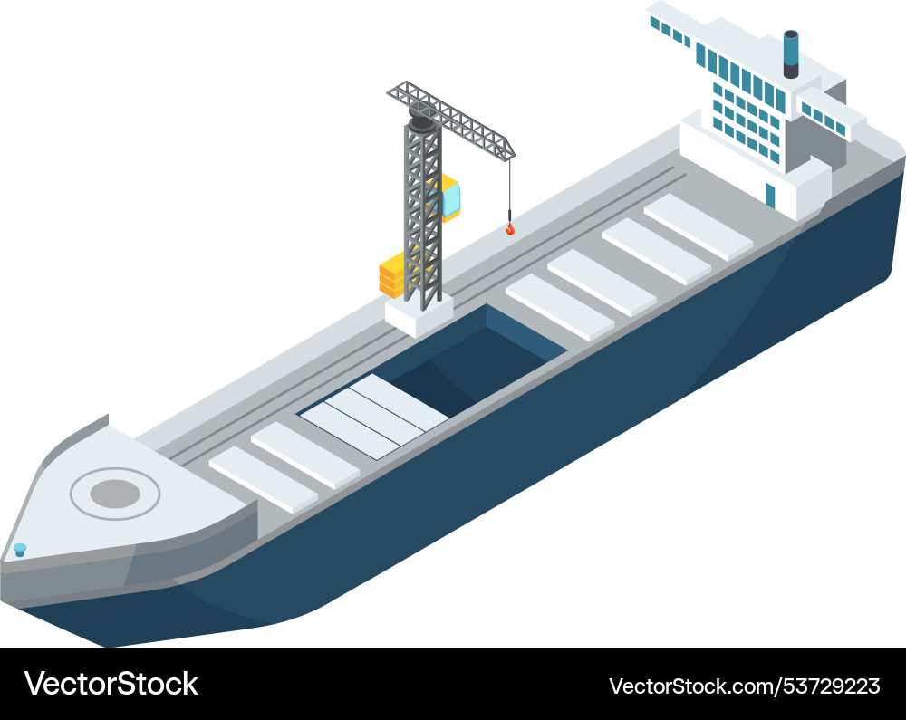 Cargo ship isometric icon freight marine Vector Image