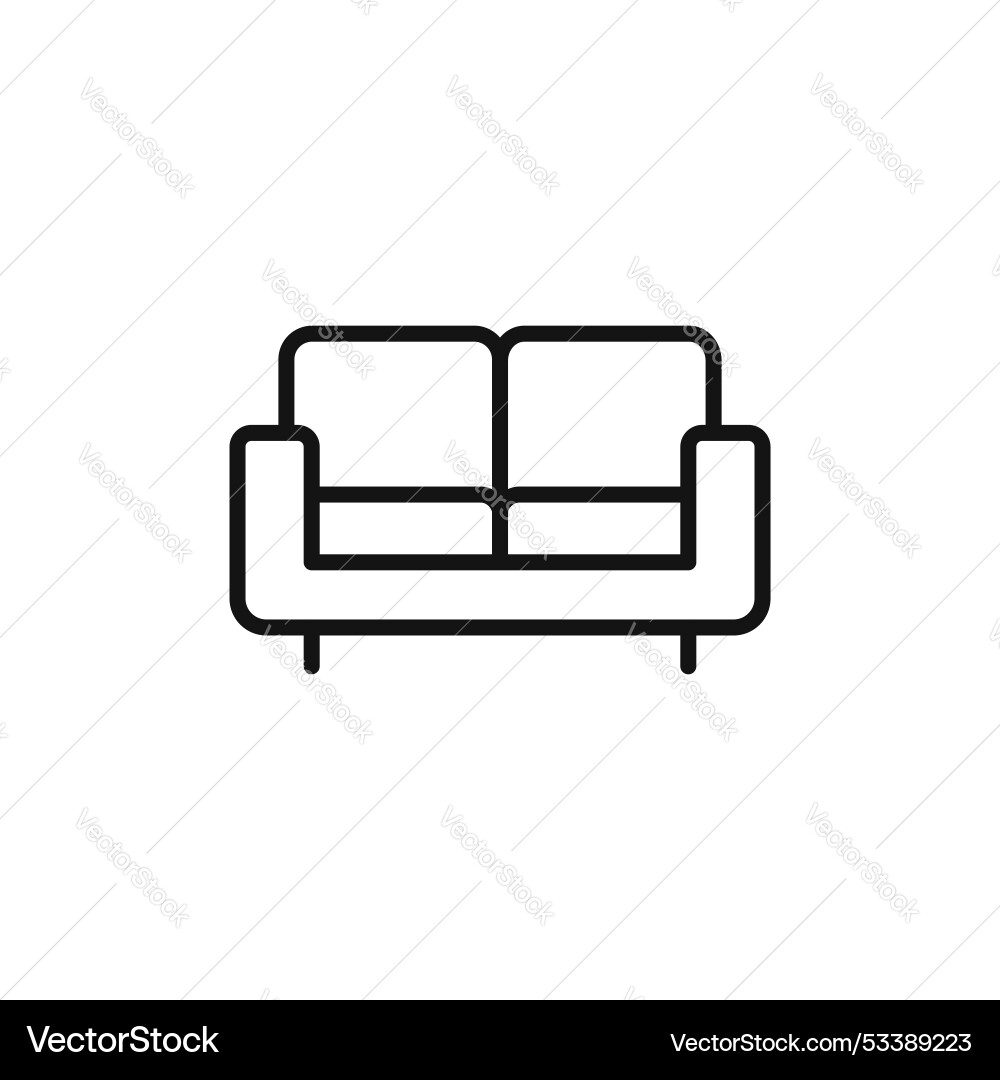 Couch icon isolated on white background Royalty Free Vector