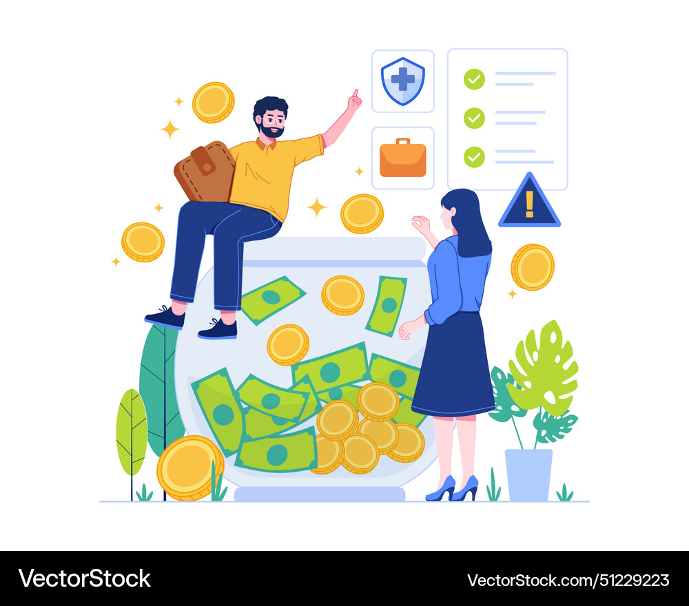 Emergency fund concept Royalty Free Vector Image