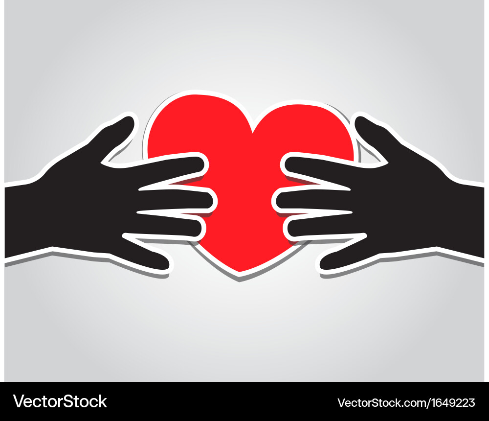 Hands holding the heart Royalty Free Vector Image