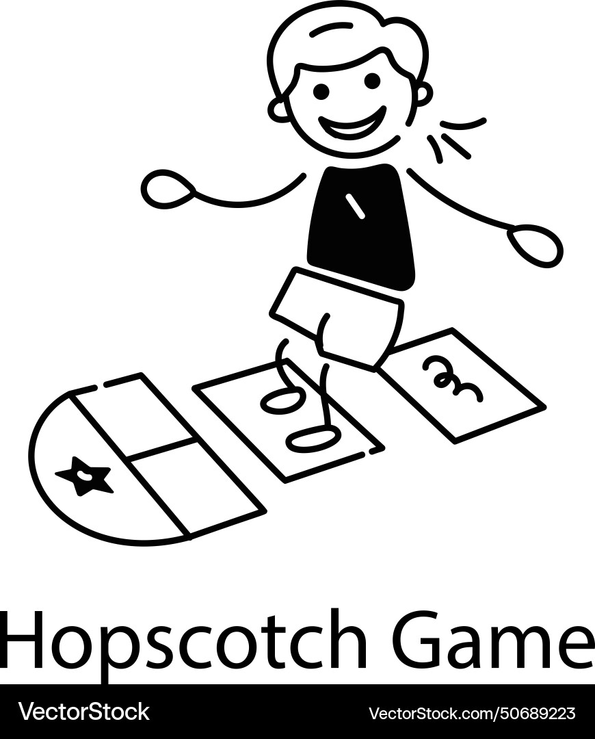 Hopscotch game Royalty Free Vector Image - VectorStock