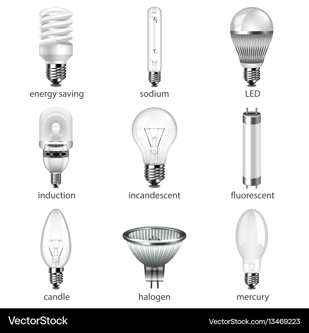 Lightbulb Icon Set Royalty Free Vector Image - VectorStock