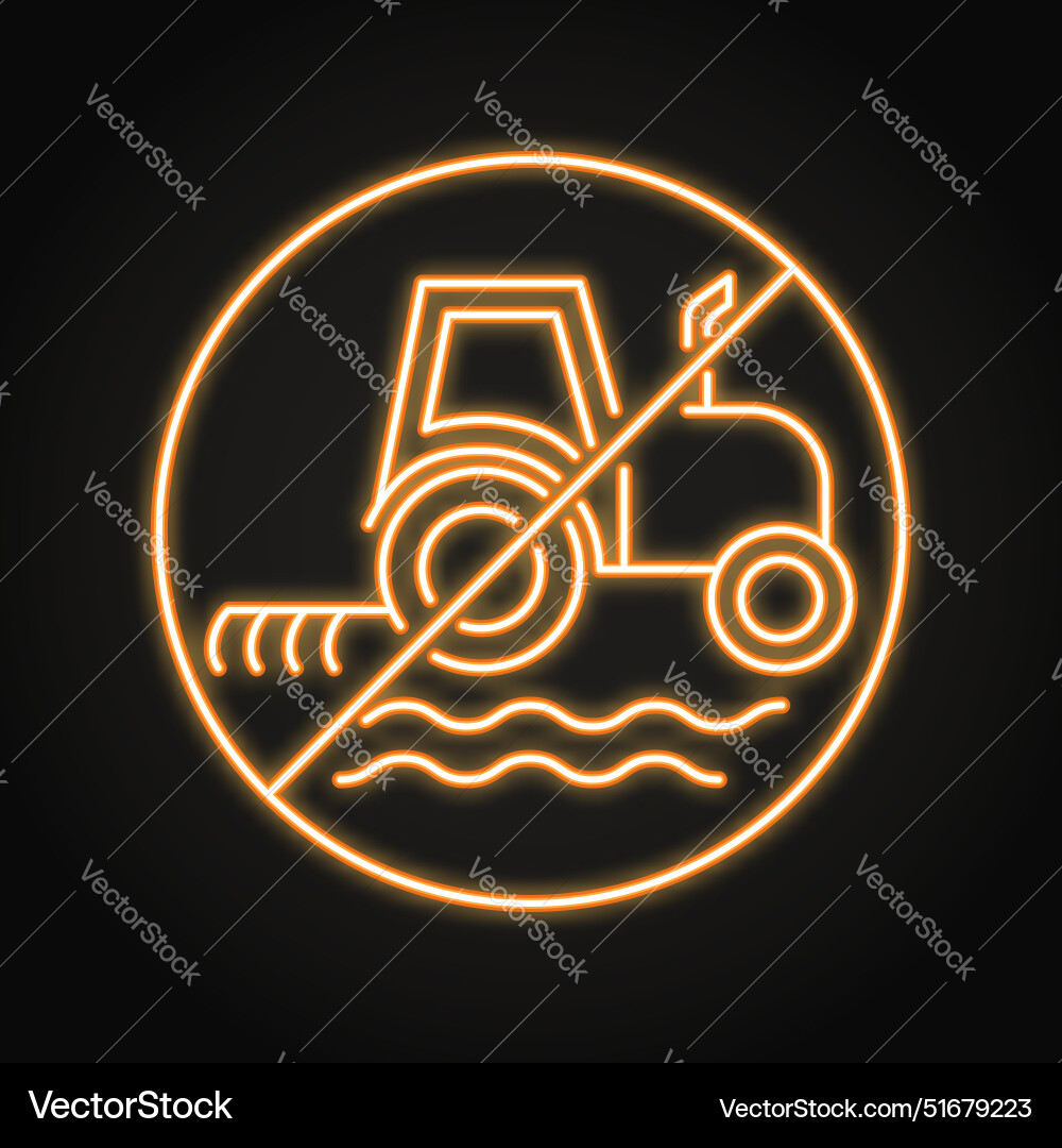 No tilling neon line icon Royalty Free Vector Image