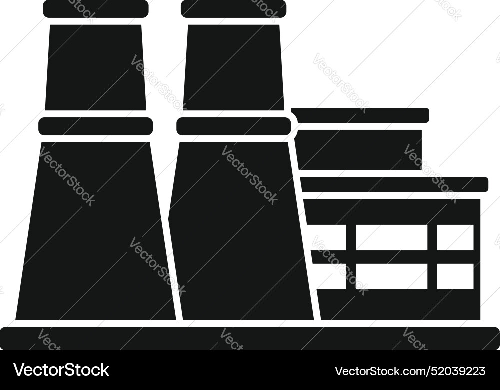 Power plant building generating electricity from Vector Image