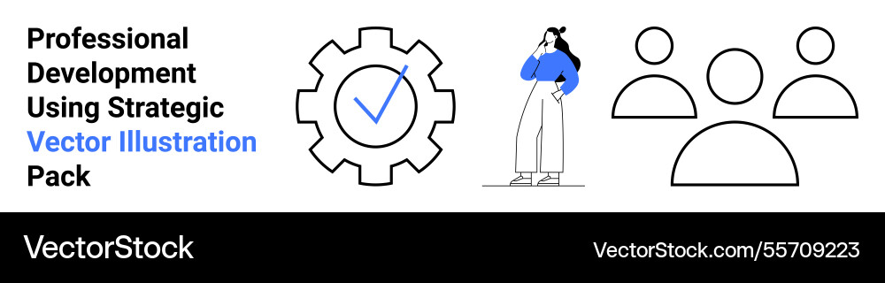 Professional development concept with gears team Vector Image